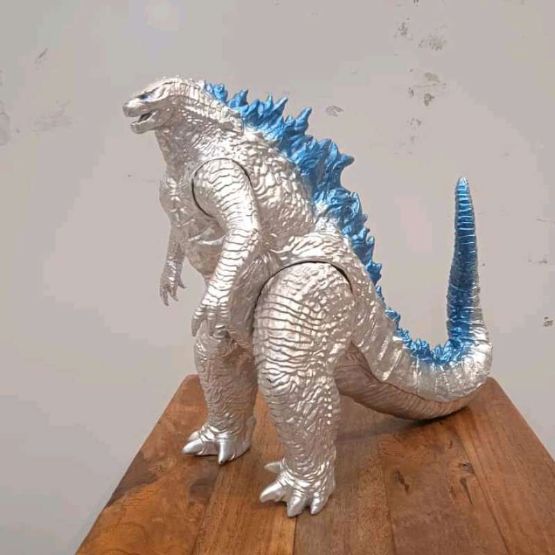Jual mainan vinyl kaiju figure silver godzilla blue metalic tinggi ...