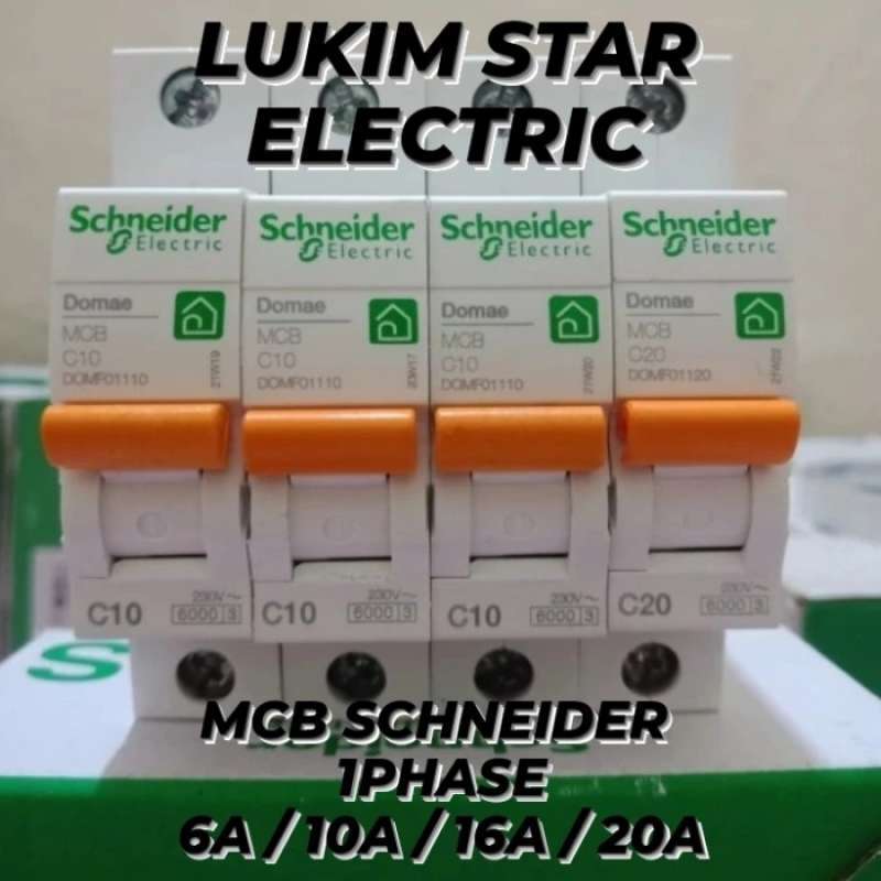 Promo Mcb Domae Schneider 6a/10a/16a/20a 1phase 1phase 1p 6ka Original - 10a (domf01110 ...