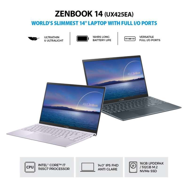 Promo ASUS ZenBook 14 UX425EA-IPS756 - Lilac Mist Diskon 4% di Seller ...
