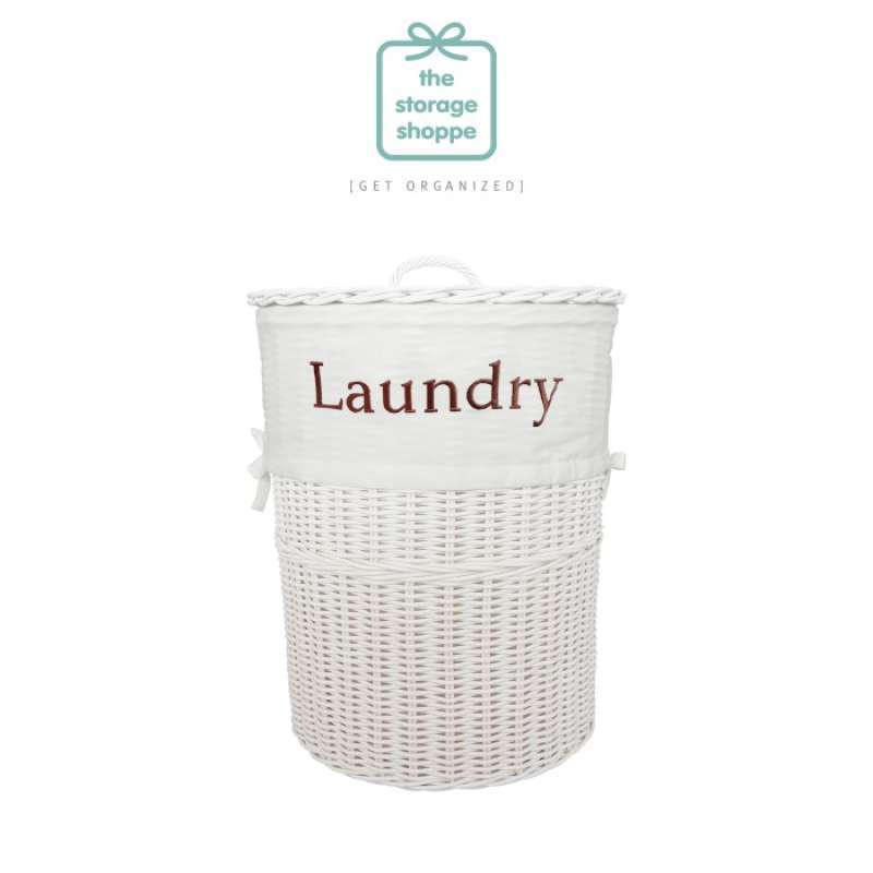 Jual Laundry Hamper Besar/keranjang Baju Kotor - Putih Tulisan Di ...