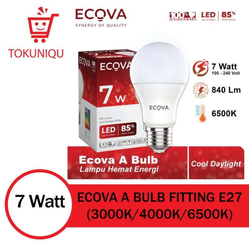Jual Lampu Bohlam Led Ecova Tipe A Bulb E W Watt V Sni Hemat