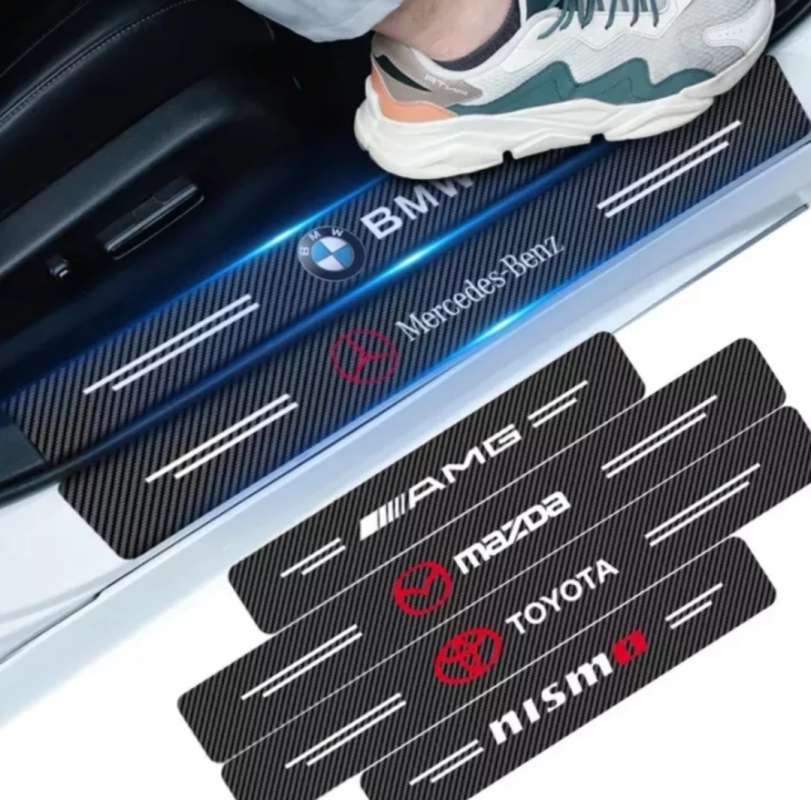 Promo IMPORT! 4Pcs/Set Stiker Ambang Pintu Mobil Sill Plate Karbon ...