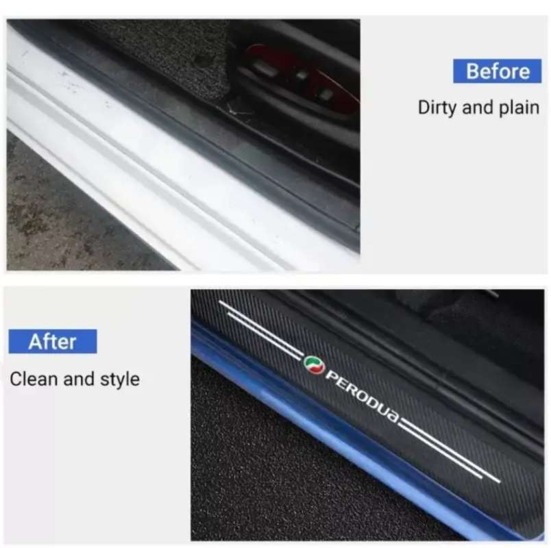Promo IMPORT! 4Pcs/Set Stiker Ambang Pintu Mobil Sill Plate Karbon ...