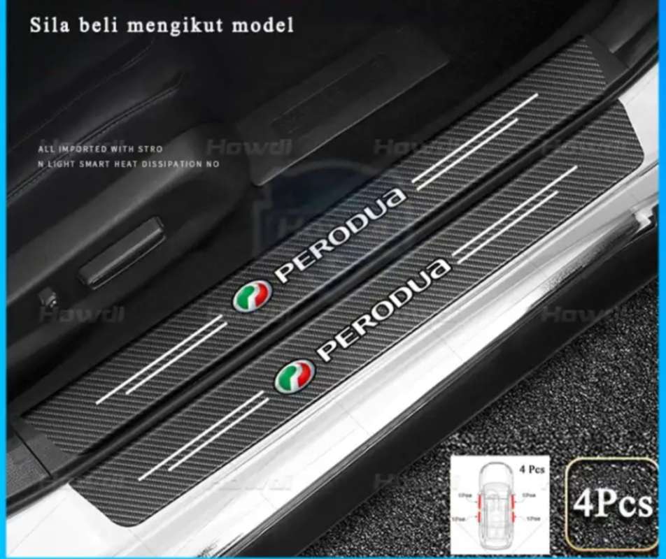 Promo Import! 4pcs/set Stiker Ambang Pintu Mobil Sill Plate Karbon ...