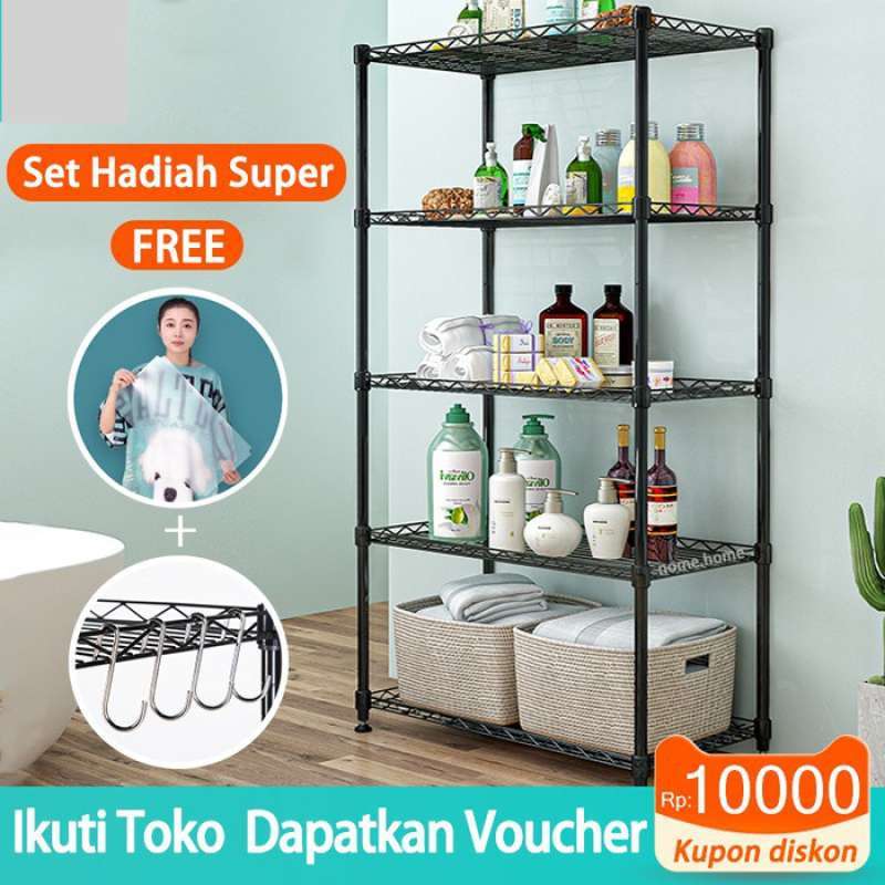 Jual Rak Dapur Rak Kamar Mandi Balkon Rak Susun Besi Penyimpanan Ruang ...