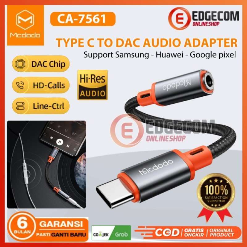 Promo MCDODO TYPE C TO 3.5MM HEADPHONE HIFI DAC AUDIO AUX CABLE ADAPTER Diskon 50% di Seller ...