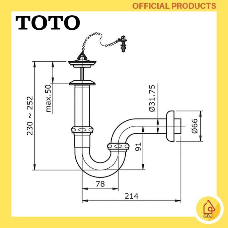 Jual Sifon Leher Angsa Toto Tx709an / Afur Wastafel / Pipa Pembuangan ...