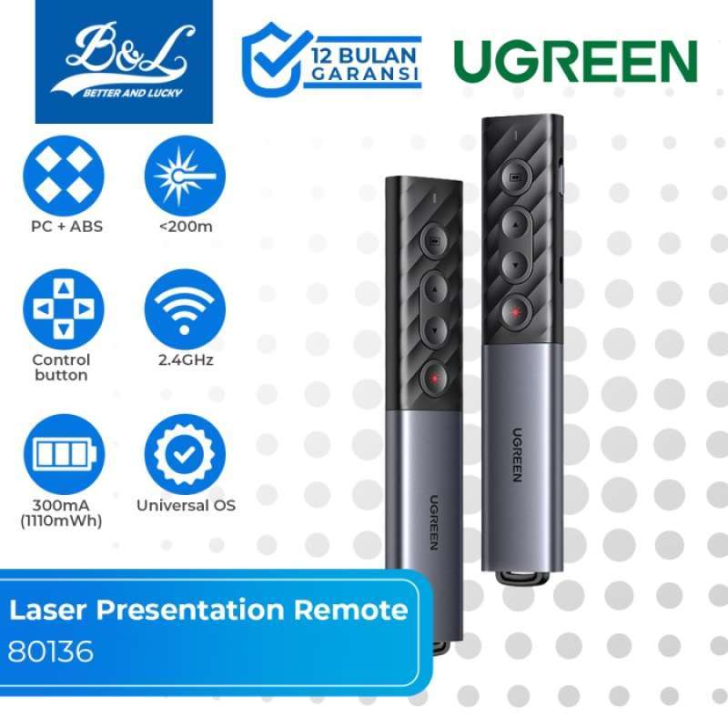 Promo UGREEN Red Laser Pointer Presentation Remote Battery Charging ...