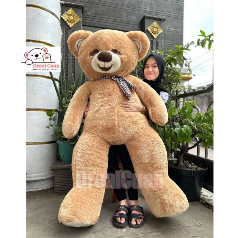Promo Boneka Teddy Bear Beruang Besar Jumbo Super big 150cmfluffy syal ...