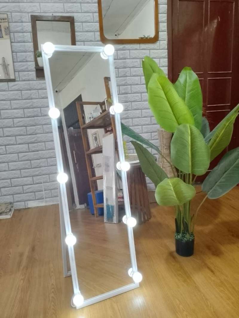 Promo Vanity Mirror / Standing Mirror Aesthetic + LED / Cermin Berdiri ...