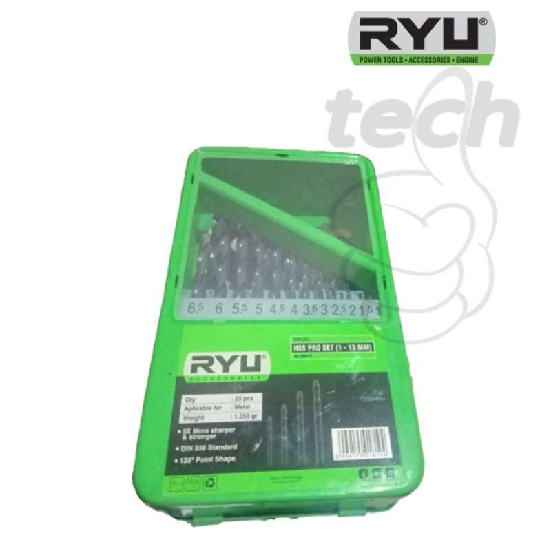 Promo Mata Bor Besi Hss Cobalt Set 1.0 - 13.0mm Ryu Ac-db049 - 25pcs ...