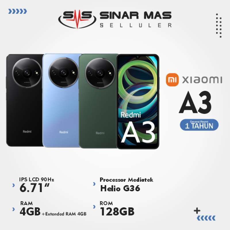 Jual Xiaomi Redmi A3 Smartphone [4gb+4gb/128gb] New Garansi Resmi ...