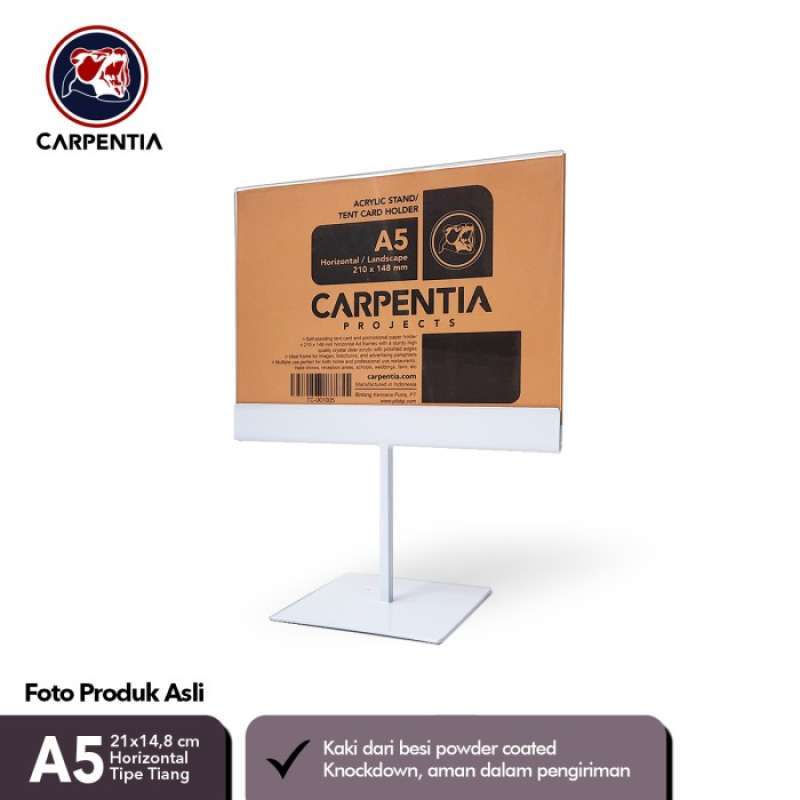 Jual Carpentia Stand Acrylic Kaki Besi /tiang A5 Horizontal 21x14,8cm ...