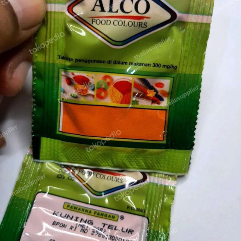 Jual ALCO PEWARNA MAKANAN BUBUK DALAM SACHET 5GR KUNING TELUR, AMAN ...