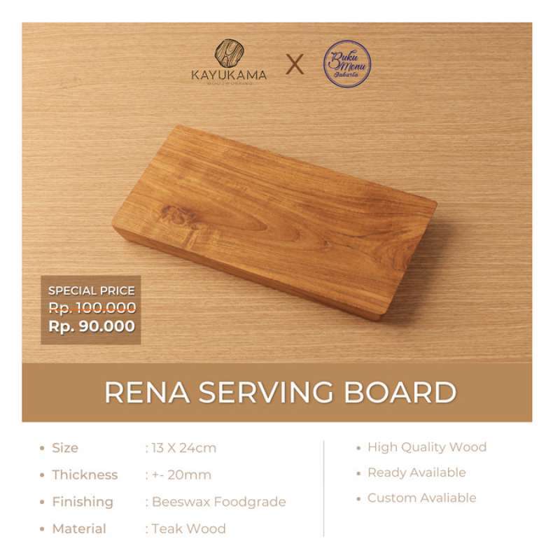 Promo BMJ - Rena Serving Board Kayu Jati untuk makanan & talenan ...