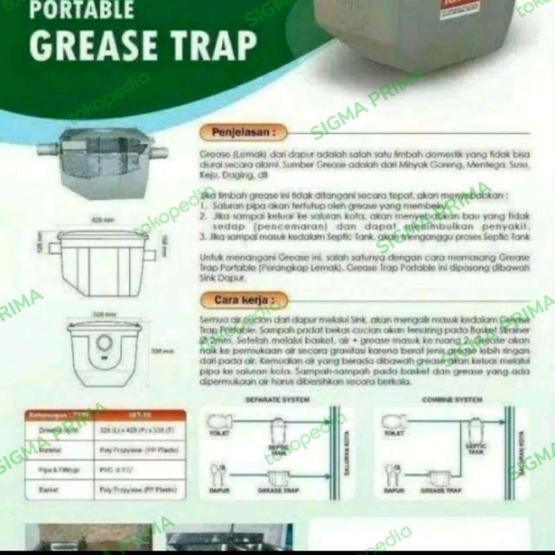 Promo Grease Trap Igt 30 Penyaring Lemak Saringan Lemak Kitchen Sink ...