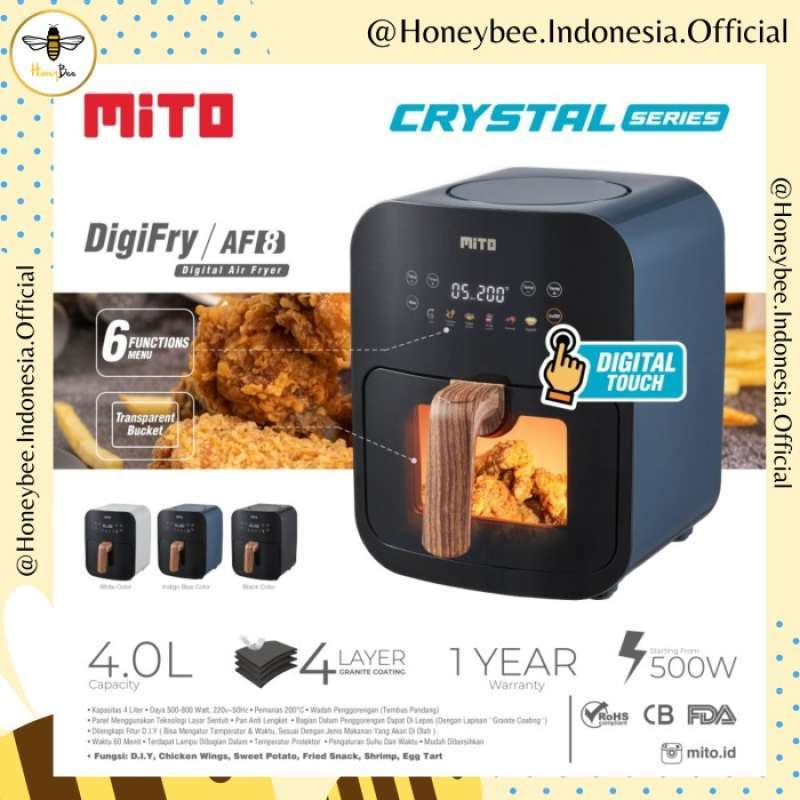 Promo Mito Digital Air Fryer Af8 - Af 8 Airfryer - Resmi - Baru New - Biru Diskon 12% Di Seller ...