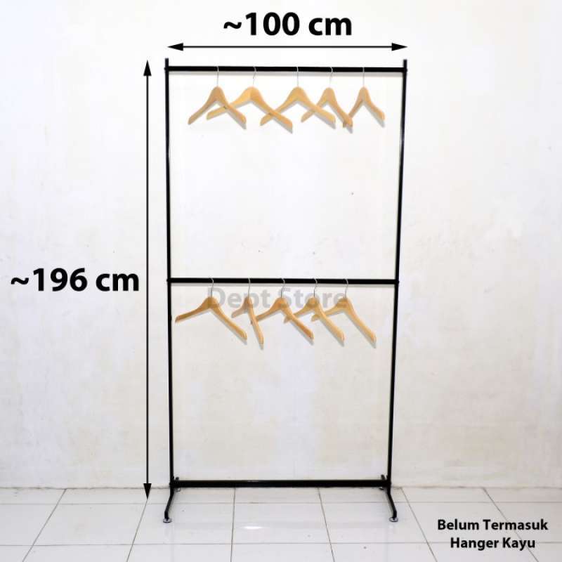 Promo Rak Gantungan 2 Tingkat Minimalis Hitam Gawangan - Standing ...