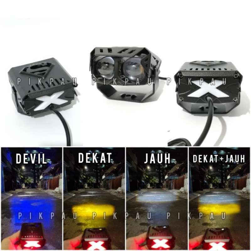 Promo Lampu Tembak Sorot Led Tipe Laser Sql 2 Mata + Devil High Low 4 ...