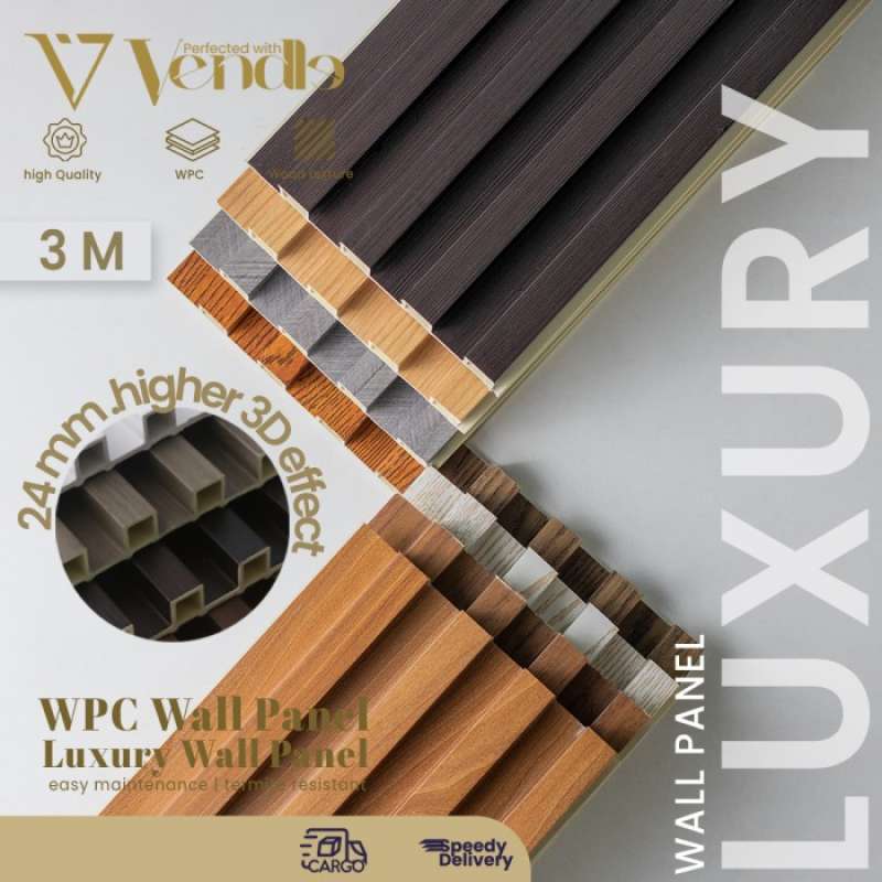 Promo Wpc 24mm 3 Meter Wall Panel Dinding Kayu - Dekor Dinding 3d Wall ...