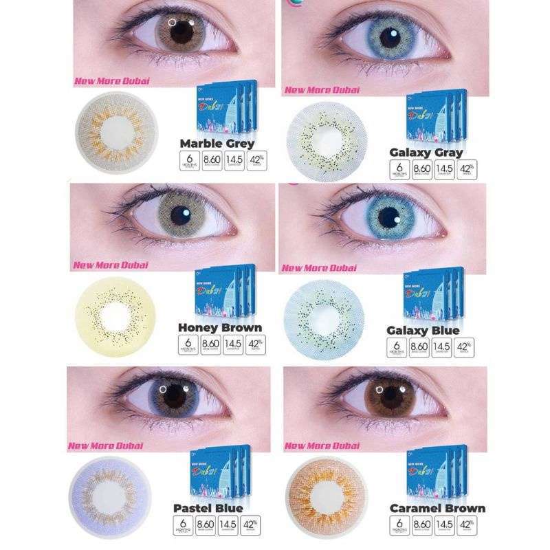 Jual Softlens New More Dubai Normal / Mines Minus Varian Warna Coloured ...