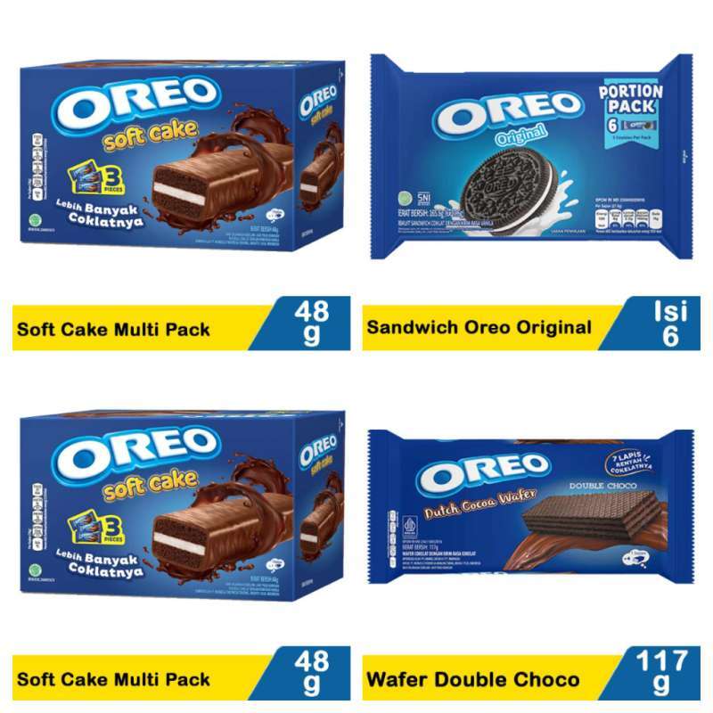 Jual Oreo Dutch Cocoa Wafer Double Choco / Soft Cake Multi Pack ...