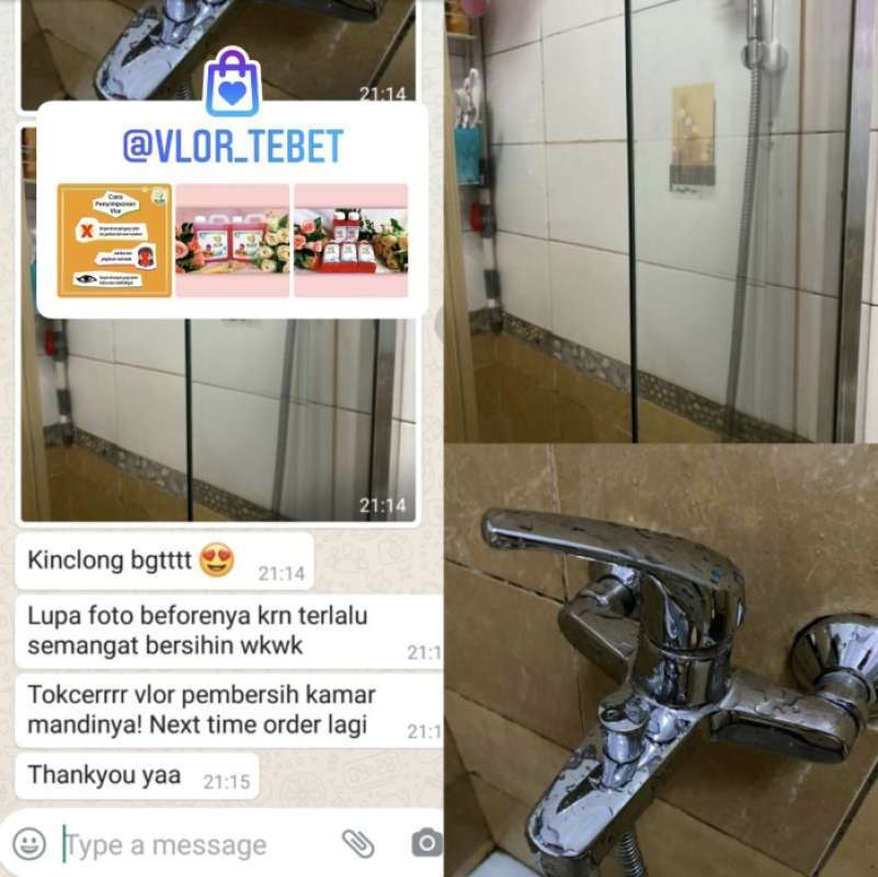 Promo Vlor Pembersih Kamar Mandi, Toilet & Kaca Ampuh (1l+kuas ...