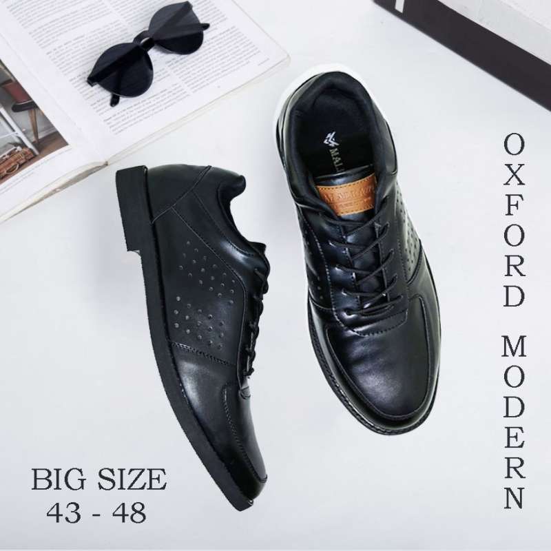 Promo Oxford Full Black - Big Size 44 45 46 47 48 / Sepatu Pantofel ...