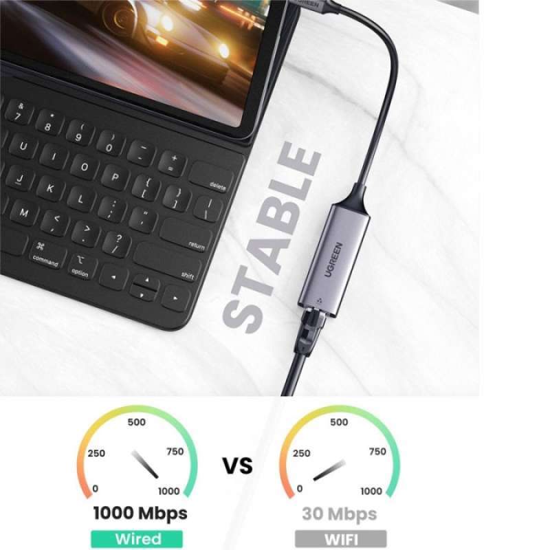 Promo Adaptor Jaringan Lan Rj45 Ugreen Usb-c 3.0 1000mbps Ethernet ...
