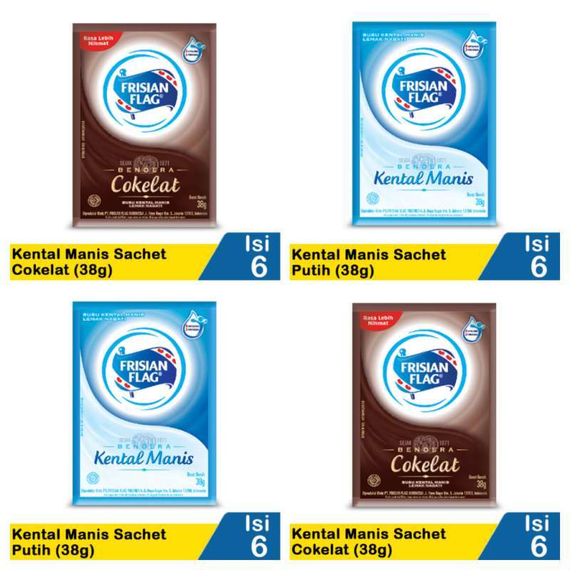 Jual Frisian Flag Bendera Susu Kental Manis Lemak Nabati 38 Gram ...