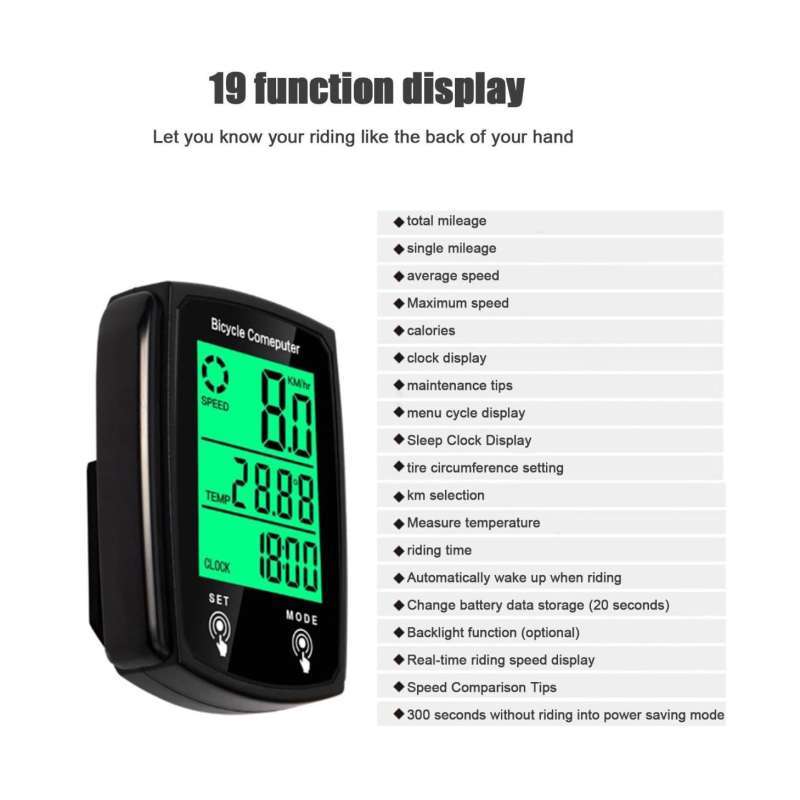 Jual Cnc Speedometer Sepeda Digital Odometer Backlit Waterproof 19 ...