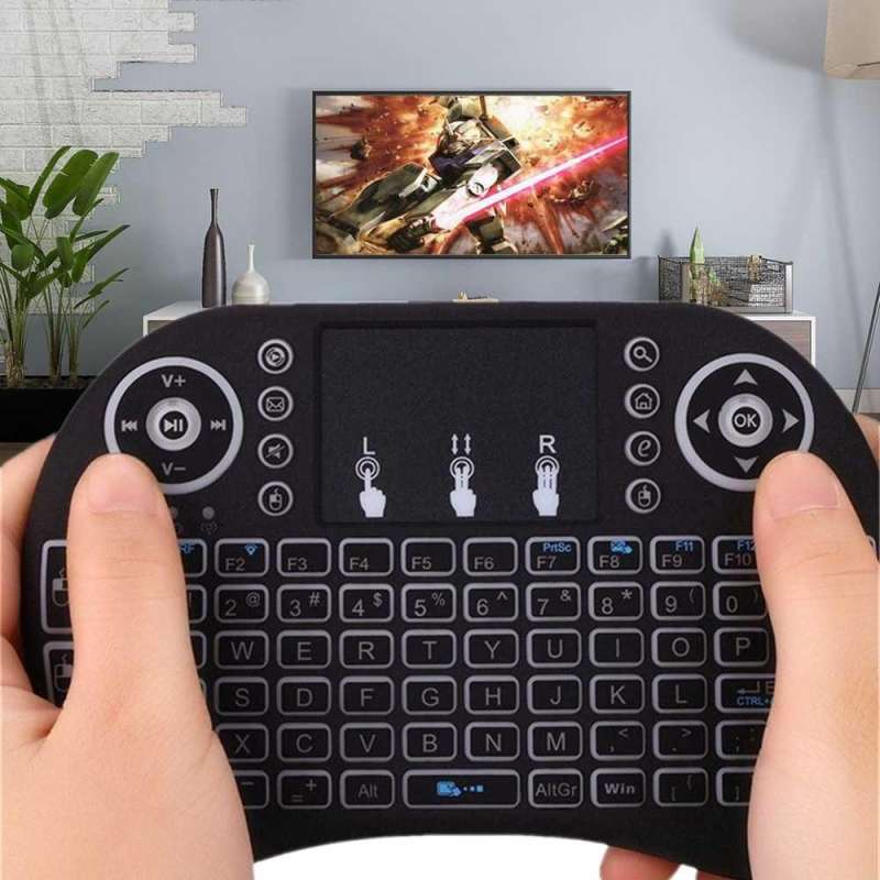 Jual Air Mouse Wireless Mini Keyboard Rgb 2.4ghz Dengan Touch Pad I8 ...