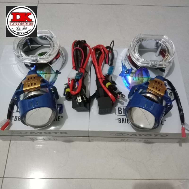 Promo Paket Lampu Headlamp Mobil Jector Biled Ayoto 2,5 Inchi Devil ...