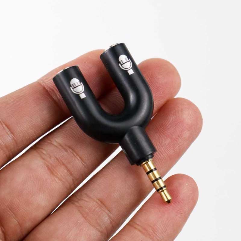 Jual Overfly Splitter Audio Shape U 3.5mm Ke Mic Dan Mic K0650 Laptop Portable Ac Inverter Kabel ...