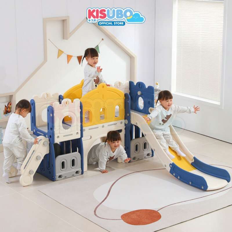 Jual New! Kisubo 7 In 1 Toddler Castle With Climber And Slide Multi-function Kids Large ...