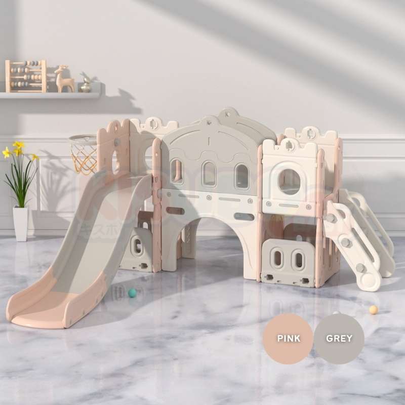 Jual New! Kisubo 7 In 1 Toddler Castle With Climber And Slide Multi-function Kids Large ...