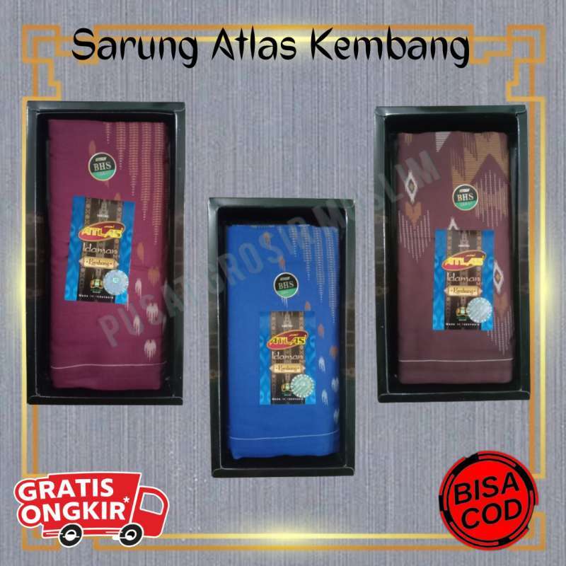 Jual Sarung Atlas Idaman Kembang Saarung Tenun Atlas Motif Bhs - Hijau ...