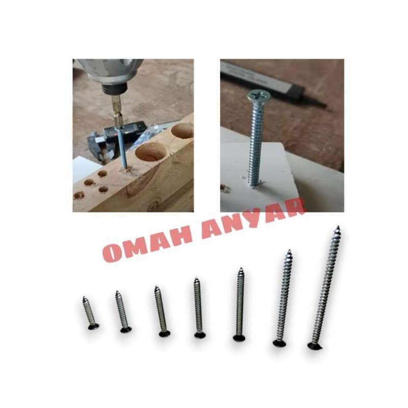 Jual Skrup Tapping Baut Screw Jf Kayu Olimpik 1 Bungkus Isi 100 Kepala ...