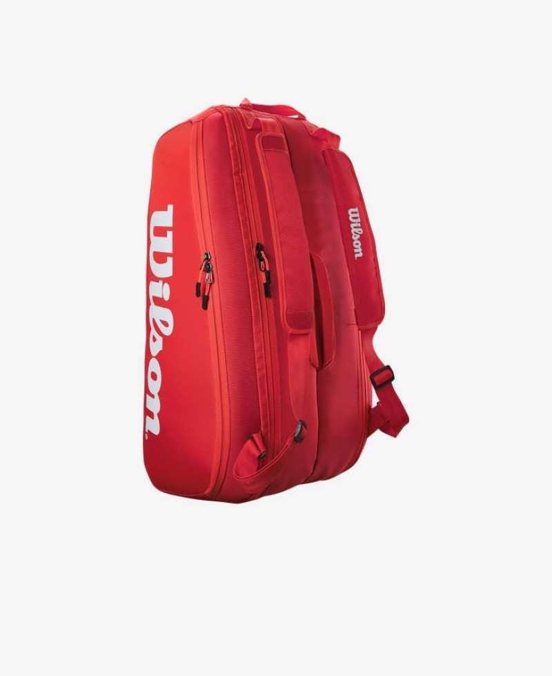 Promo Tas Tenis Wilson Super Tour 9 Pack Red Tennis Bag Original 9r ...