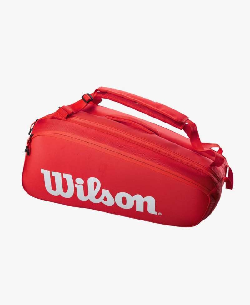 Promo Tas Tenis Wilson Super Tour 9 Pack Red Tennis Bag Original 9r ...