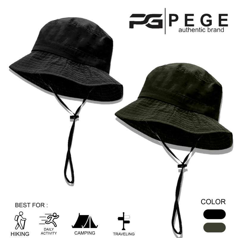 Promo Topi Bucket Rimba Topi Hiking Pege Daran Topi Hat Polos - Pgt 802 ...