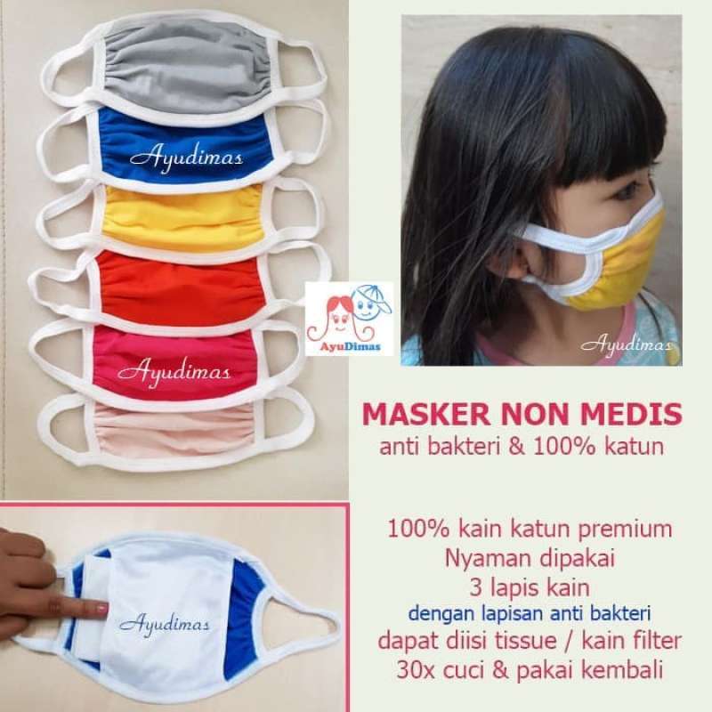 Promo Masker Kain Non Medis Anak - Anak Diskon 4% Di Seller Makluma ...