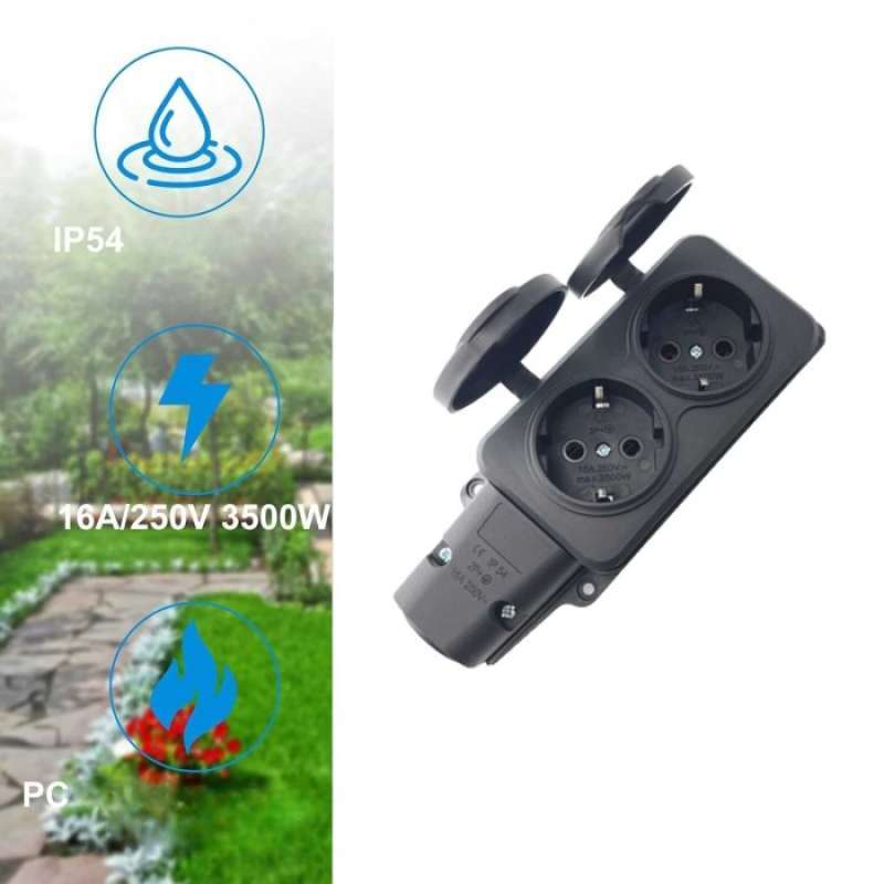 Promo Stop Kontak Terminal Waterproof Ip54 Outdoor Colokan Listrik Anti ...