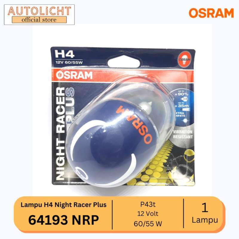 Promo Osram Lampu Motor Sport Night Racer Plus H4 12v 60/55w 64193 Nrp ...