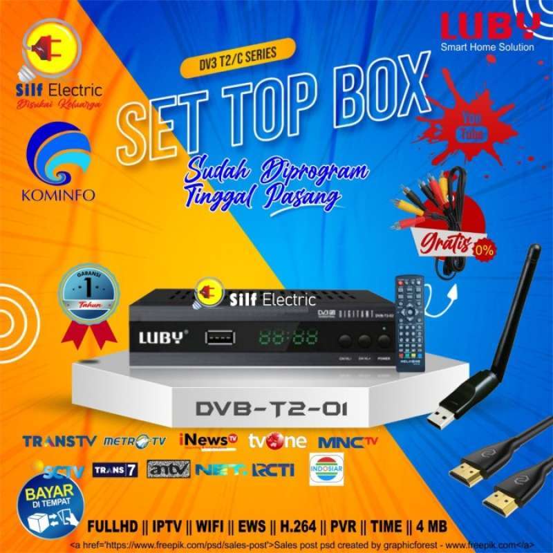 Promo Luby Set Top Box Dvd T2 01 Tv Siaran Digital Receiver Stb Bisa Yt ...