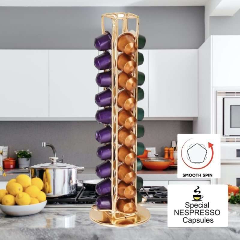 Promo Nespresso Metal Rotating Capsule Holder Rack Rak Tempat Kapsul ...