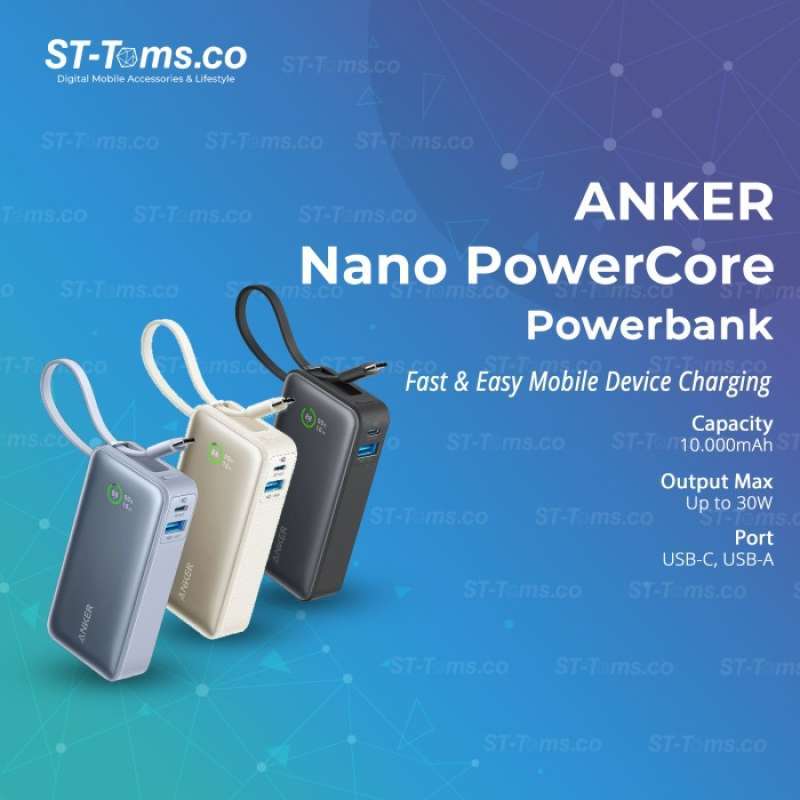 Jual Anker Nano Powercore Powerbank 10000mah Pd 30w Built-in Usb C ...