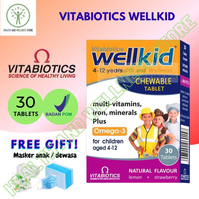 Jual Vitabiotics Wellkid 30 Chewable Tablets Multivitamin Anak Di ...