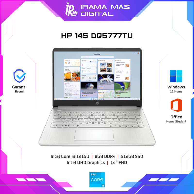 Jual Hp 14s-dq5777tu - Intel Core I3 1215u 8gb 512gb Ssd 14 Fhd W11 Di ...