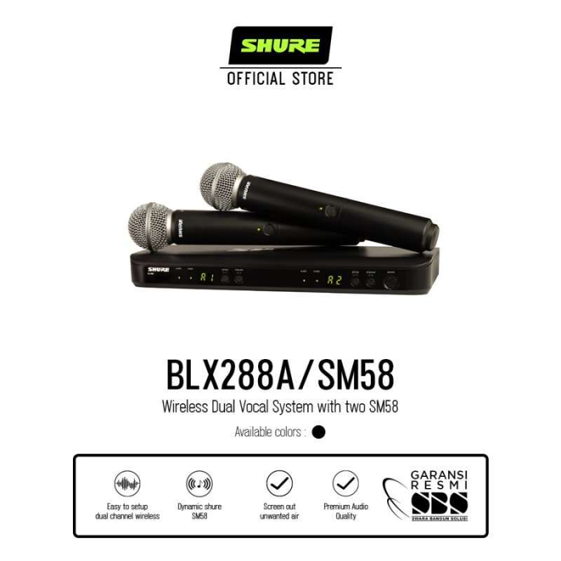 Promo Shure Blx288a Sm58 Wireless Dual Vocal System With Two Sm58 ...